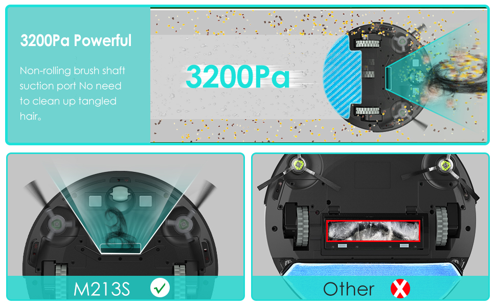 Amazon.com - Lefant Robot Vacuum M213S, 3200Pa Powerful Suction, 150Mins Runtime, Tangle Free ...