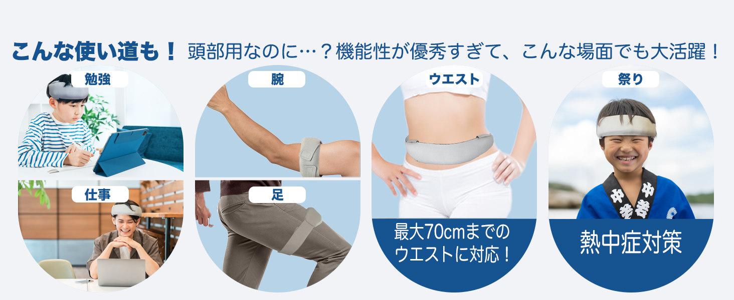 Amazon | 【日本業界初!+意匠権出願済み】Genki Ice アイスベルト 18度PCM おでこ用 熱中症対策 風邪 頭痛 頭ひんやり 首に巻く保冷剤 ネッククーラー クールリング ...