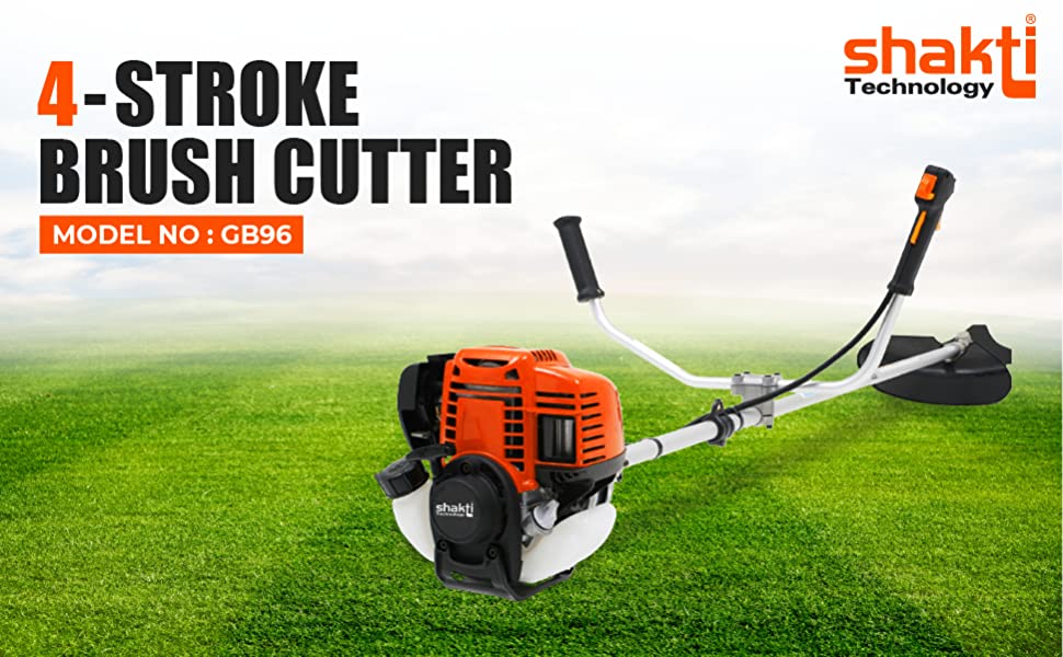 Shakti Technology GB-96 4 Stroke Brush Cutter Machine/Grass Cutting Machine with 37.7cc Extra ...