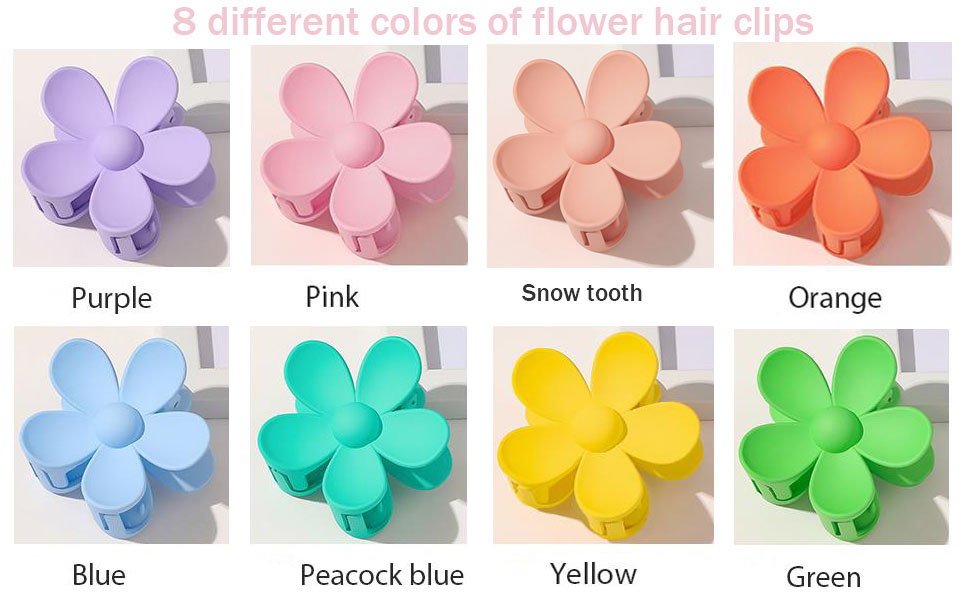 Amazon.com: Matte Flower Hair Clips, 8PCS Flower Hair Clips, 8 Colors Matte Flower Hair Clips ...