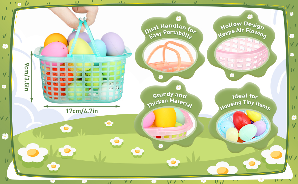 Amazon.com: SiliFine 60 Pcs Plastic Easter Baskets Bulk Small Colorful ...