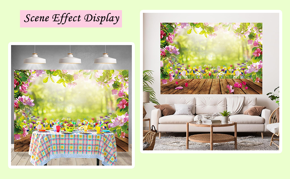 AIIKES 7x5FT Spring Photography Backdrop Spring Natural Scenery Flower ...