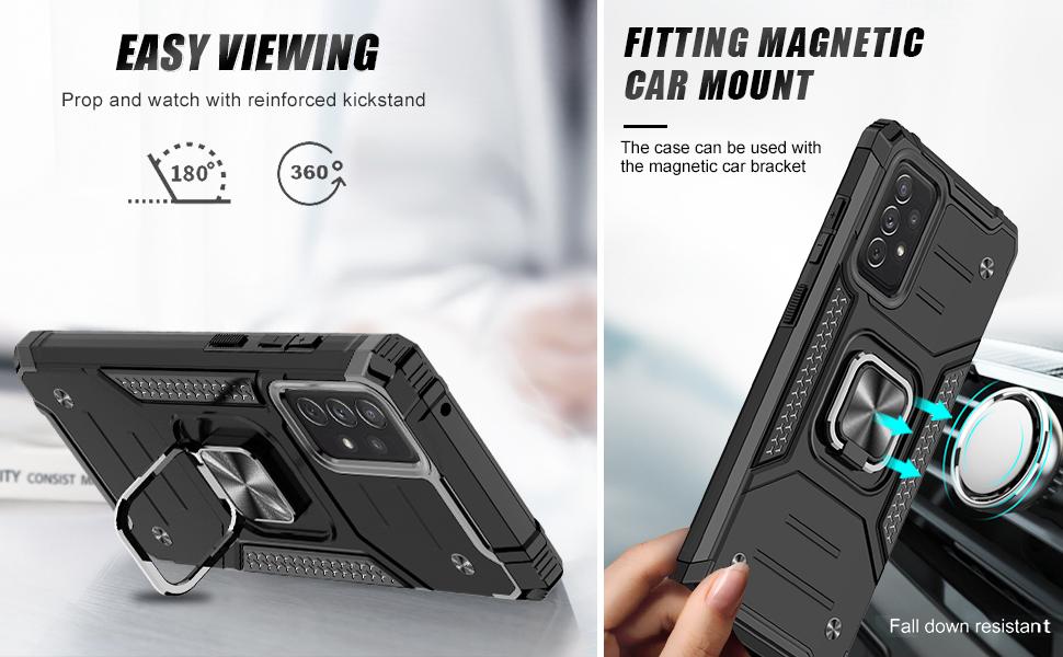 LeYi Case for Samsung Galaxy A52s 5G/A52 4G & 5G with 2 x Tempered Glass, [Kickstand 360 ...