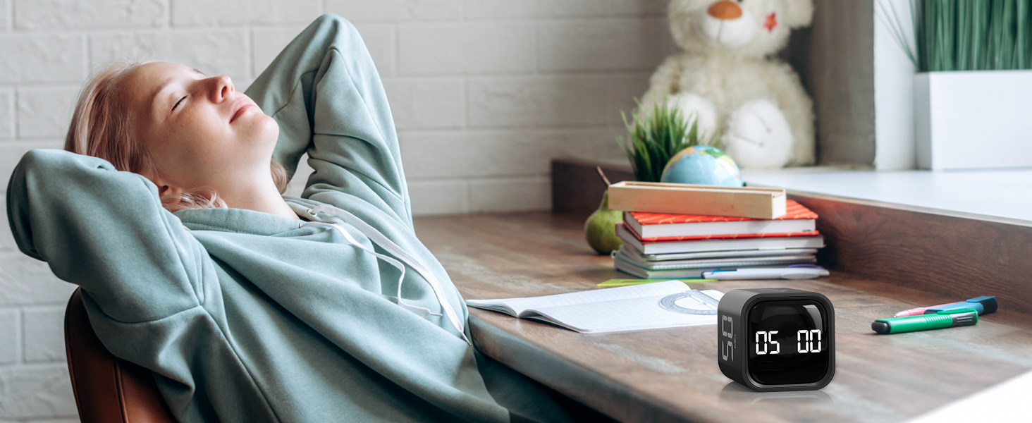 Rotating Pomodoro Timer 5 25 10 50 Minutes Preset Desk Productivity Timer W Gra