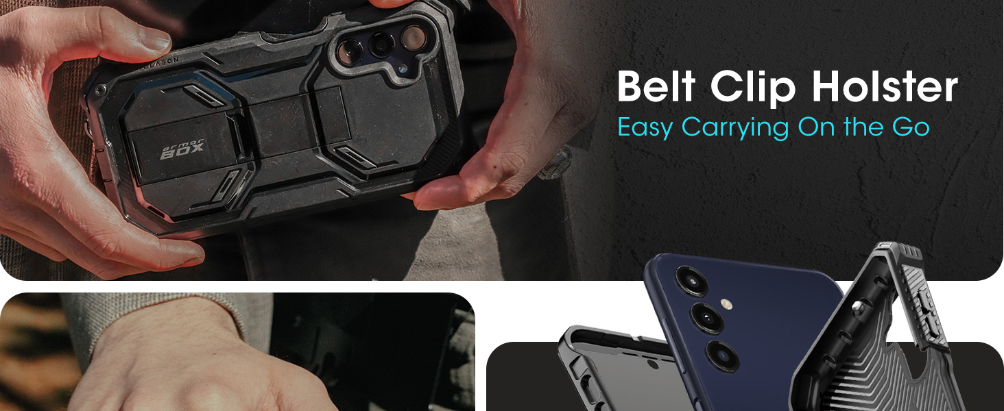 Amazon.com: i-Blason Armorbox for Samsung Galaxy A15 5G Case with Kickstand & Belt Clip, Full ...