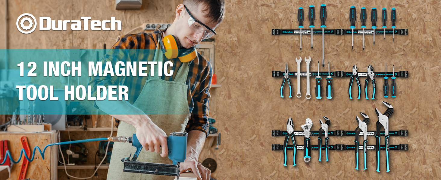 Amazon.com: DURATECH 4 Pack 12" Magnetic Tool Holder Strip, Heavy Duty Magnetic Tool Bar ...