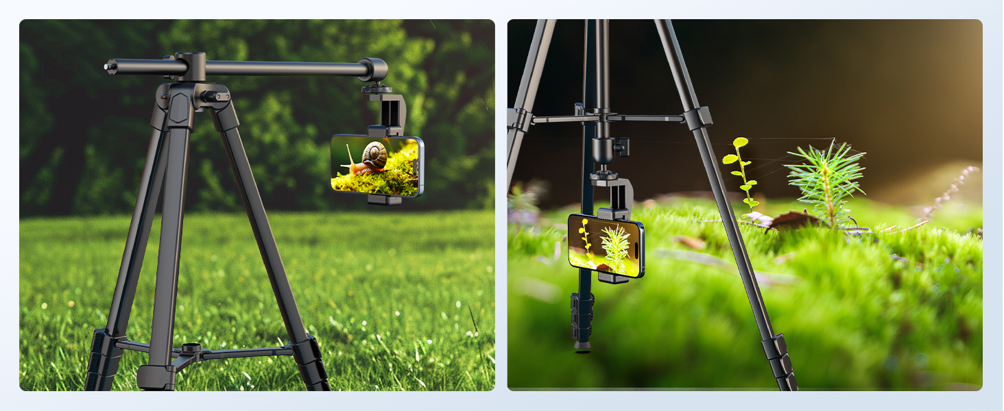 Amazon.com: 70" Phone Tripod & Selfie Stick, Horizontal Overhead Tripod, Extendable Camera Cell ...