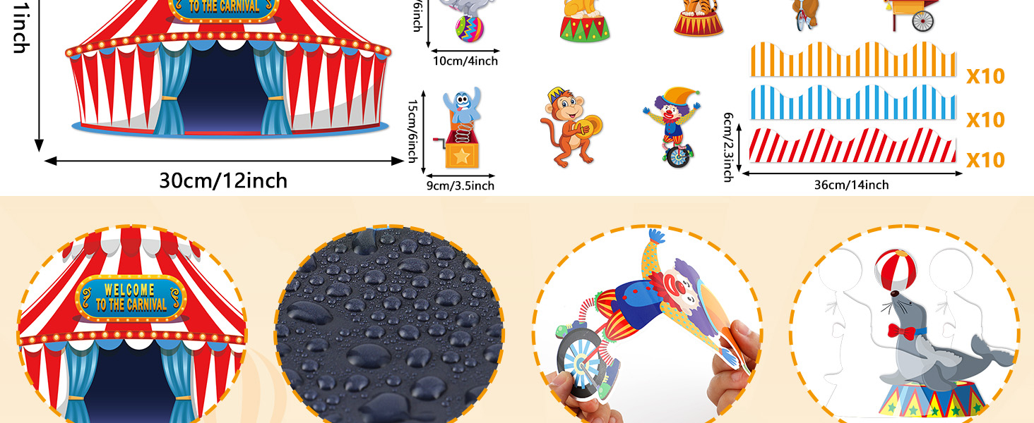 Amazon.com: 54 Pieces Circus Theme Bulletin Board Set Classroom Decor ...