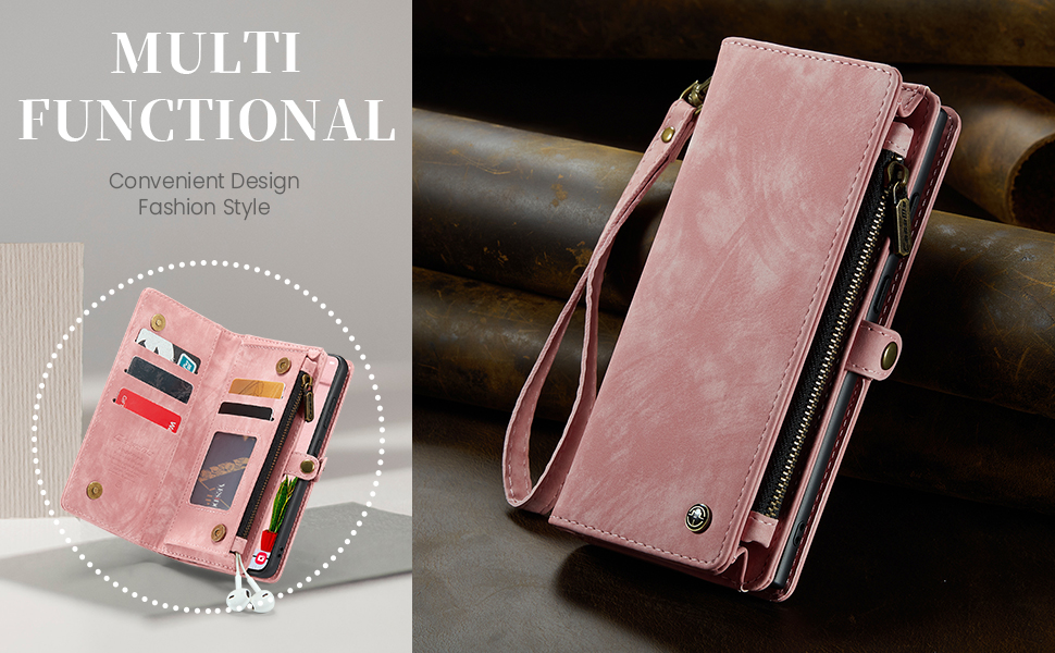 Kowauri Wallet Case for Samsung Galaxy S24,Zipper Purse Folio Leather Wallet with Card Holder ...