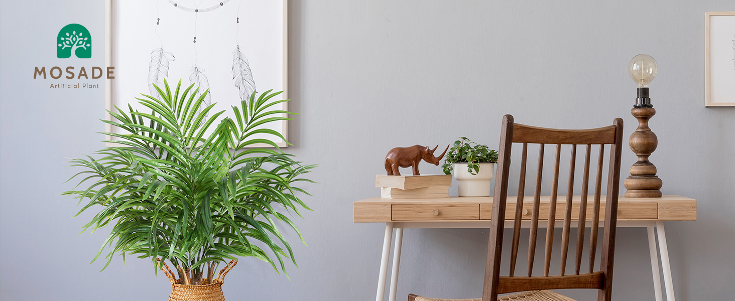 Amazon.com: MOSADE Artificial Palm Tree 28Inch Fake Potted Areca Palm Plant with Handmade ...