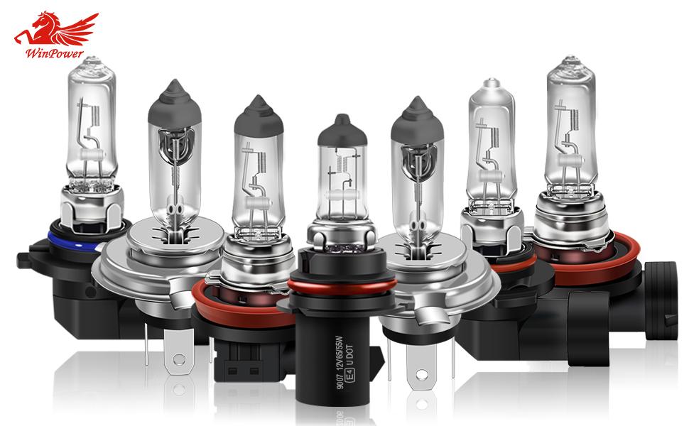 WinPower 9012 HIR2 Halogen Headlight Bulbs, 55W 4300K Super Bright Warm White High Low Beam ...