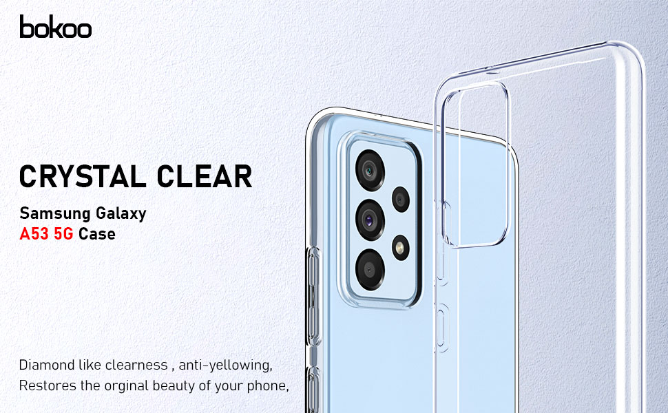 Amazon.com: bokoo Crystal Clear Samsung Galaxy A53 Case.Soft Slim Fit Transparent Plastic TPU ...