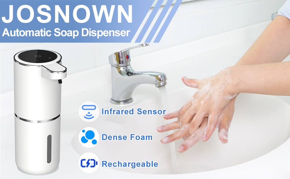 Amazon.com: Josnown Foaming Soap Dispenser, 2 Pack Touchless Automatic Soap Dispenser with 4 ...