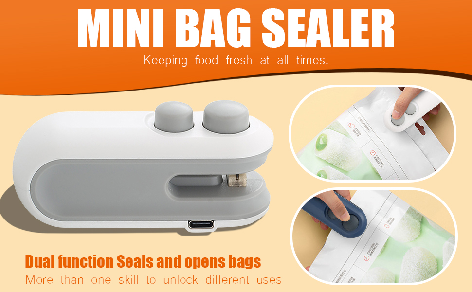 Amazon.com: Mini Bag Sealer, 2 in 1 Heat Sealer with Cutter, Portable Resealer Machine,Plastic ...
