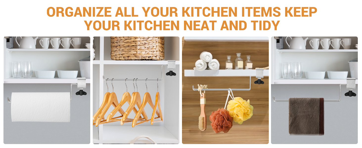 Amazon.com - HULISEN Paper Towel Holder Under Cabinet for Kitchen, Adjustable Clip Under Counter ...