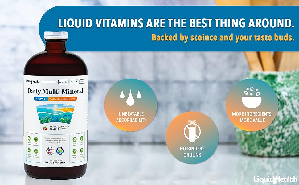 Amazon.com: LIQUIDHEALTH 32 Oz Daily Multi Mineral, Highly Absorbable Trace Mineral Supplement ...