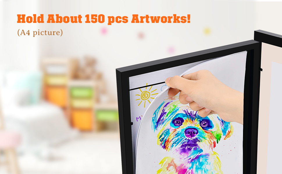 Veelot Cadre Photo Dessins D'enfants A4 Ouverture Frontale Interchangeable Cadre D'art Pour ...