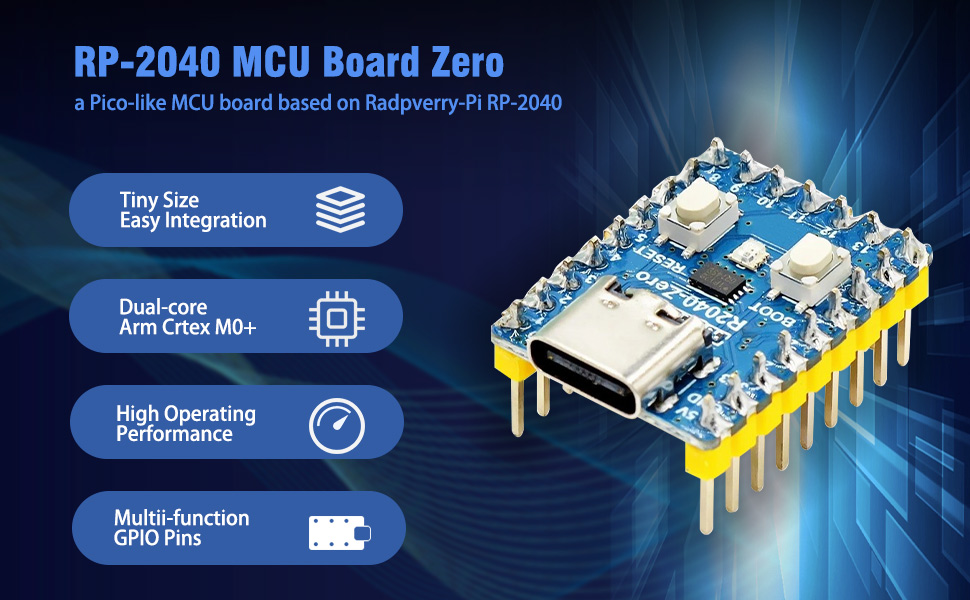 RP2040-Zero mit Pin-Reihe Mini Entwicklungsboard Kompatibel Raspberry ...