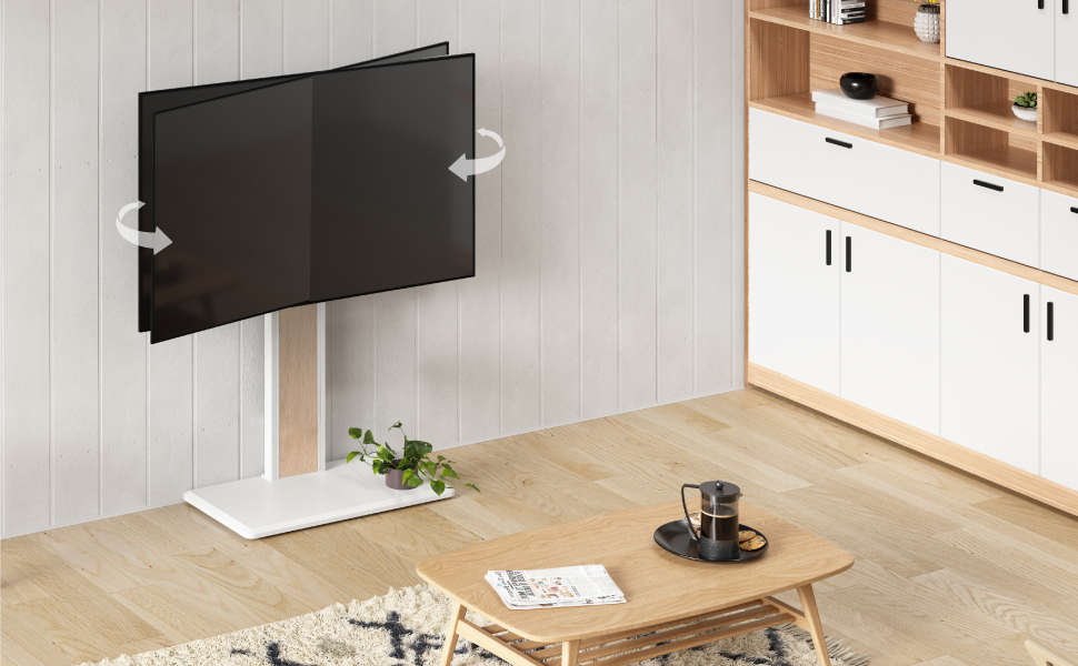 FITUEYES Supporto TV da Pavimento per 32-75 Pollici, Mobile Porta TV da Terra con 2 Colori ...