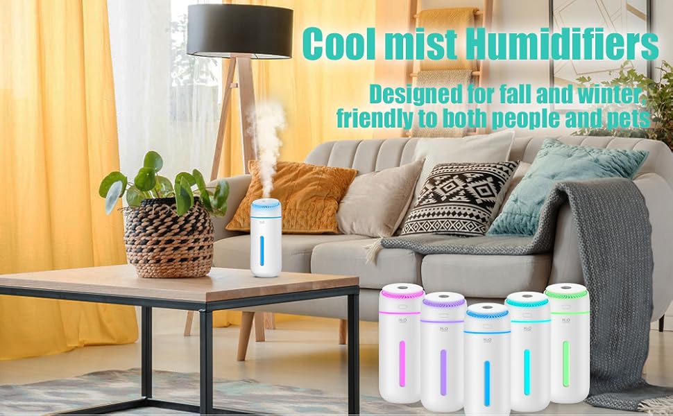 Amazon.com: Small Cool Mist Humidifiers for Bedroom Tiny Home Room ...