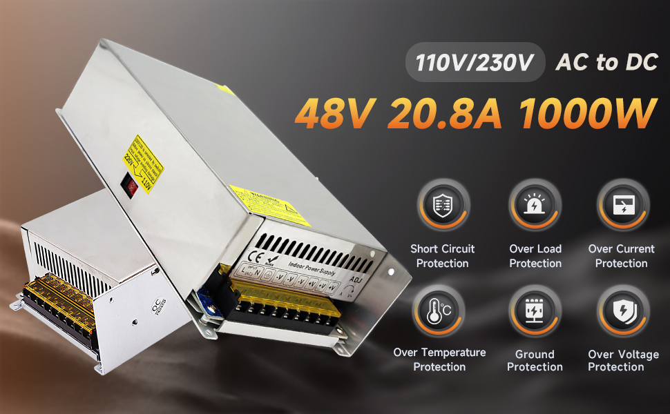 Amazon.com: SWTPWR 110V AC to 48V DC Converter 20A 1000W 48V Power Supply AC to DC Converter ...