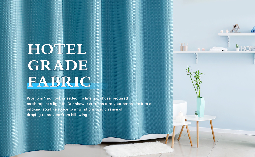 Amazon.com: Yuanice Double No Hook Stall Shower Curtain or Snap-in Liner with Weighted Magnets ...