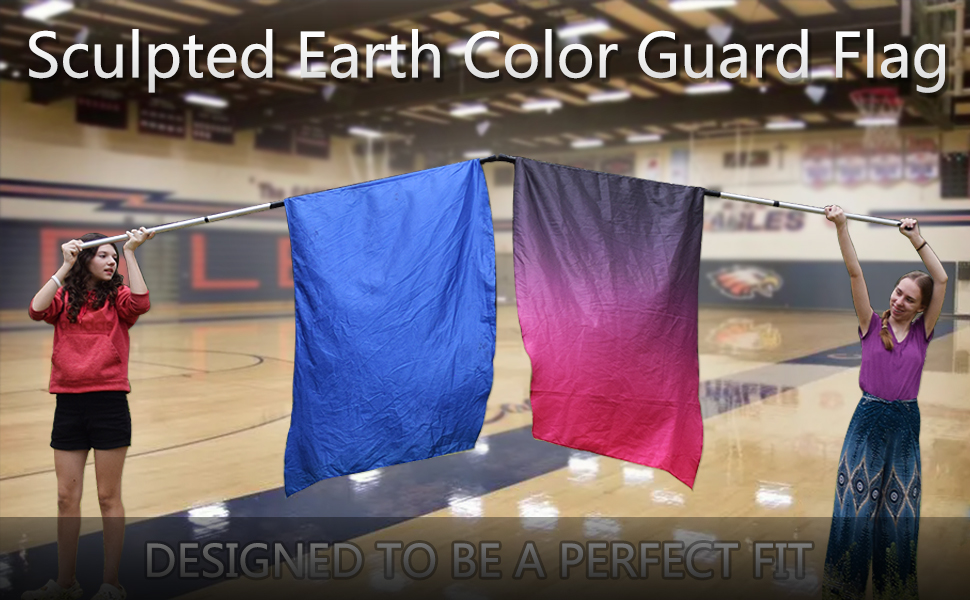 Amazon.com : Color Guard Flags with Pole- Lightweight Spinning Flags for Performances 3 Colors ...