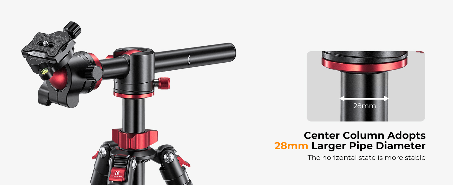 K&F Concept 67 inch Camera Tripod Horizontal Aluminum Tripods Portable Monopod with 32mm Ball ...