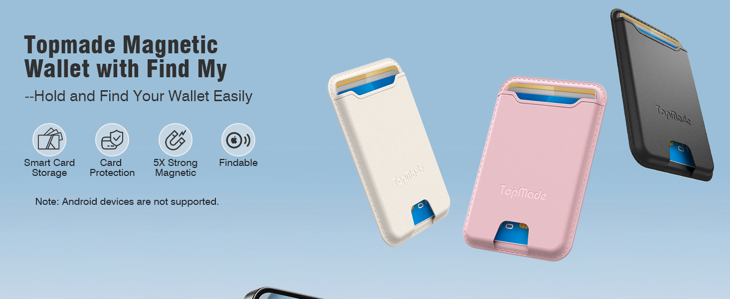 Amazon.com: TopMade for MagSafe Wallet with Tracker Works with Apple Find My App, Magnetic ...