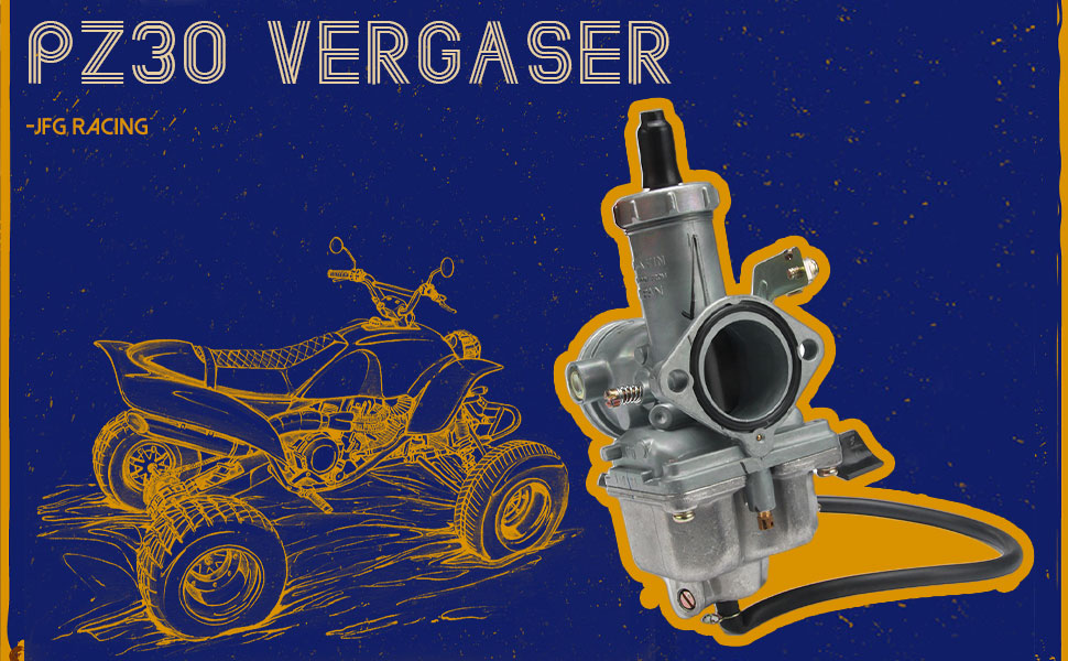 Vergaser 30mm,Motorrad Vergaser Kabel-Choke PZ30 30 mm Ansaugstutzen Vergaser für Motorrad 200CC ...