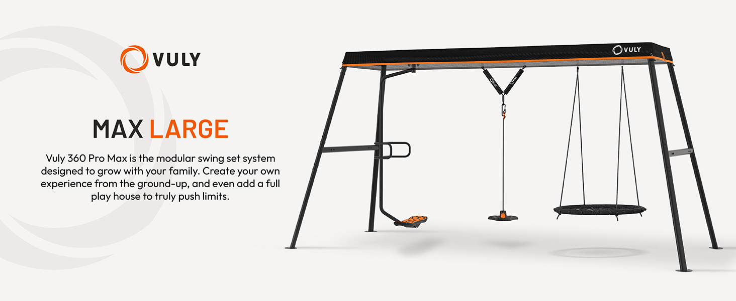 Amazon.com: VULY 360 Pro Max Large 3 Bay - Backyard Metal Swing Set with Spin, Bounce & Nest ...