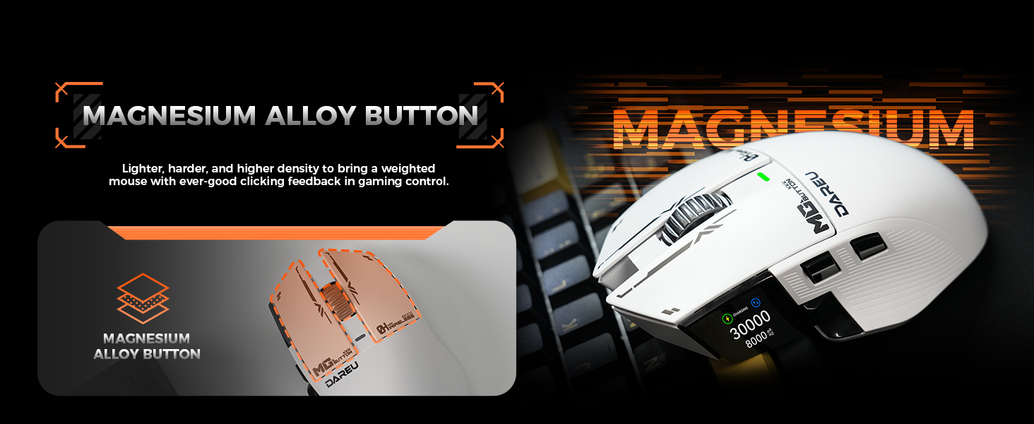 Amazon.com: DAREU A980PROMAX Wireless Gaming Mouse-4K/8K Polling-30K DPI Optical Sensor-0.85 ...