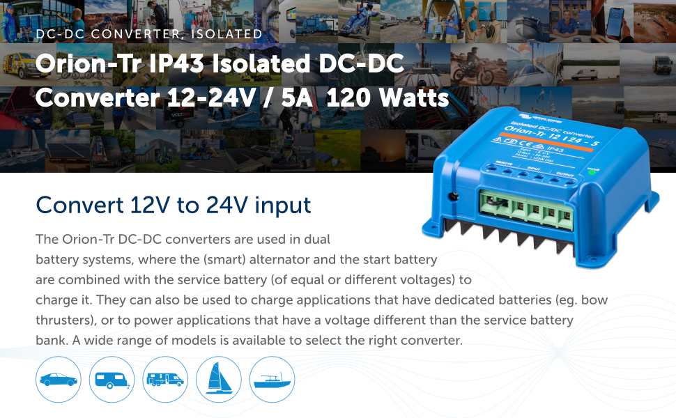 Victron Energy Orion-Tr IP43 12/24-Volt 5 amp 120-Watt DC-DC Converter, Isolated : Amazon.ca ...