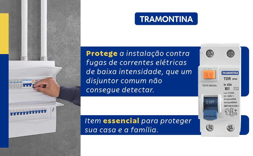 Tramontina Interruptor TDR-63 2P 63A 30mA 6KA | Amazon.com.br