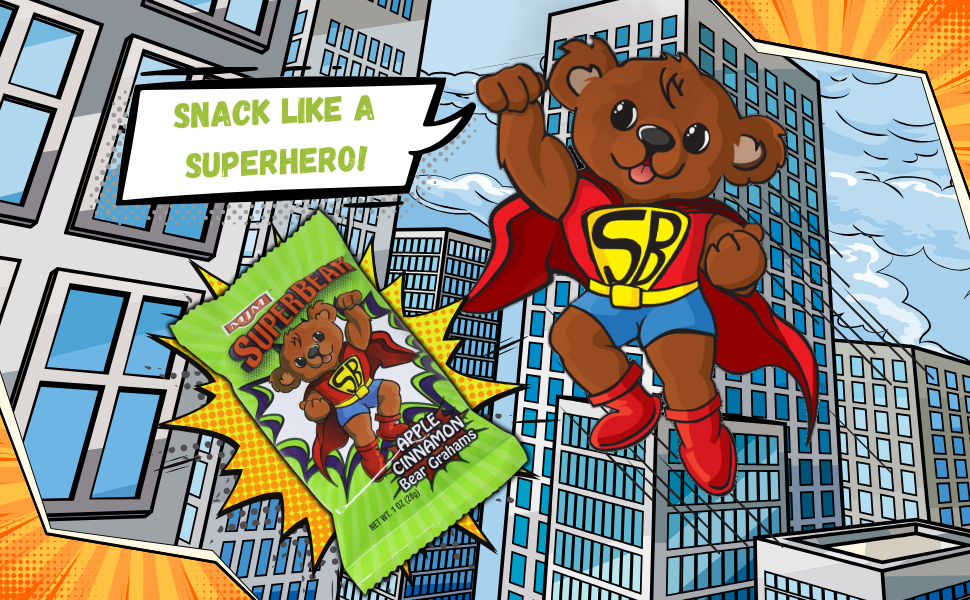 Amazon.com: MJM Apple Cinnamon Super Bear Grahams - Case of 50 Packs | Delicious Snack for All ...