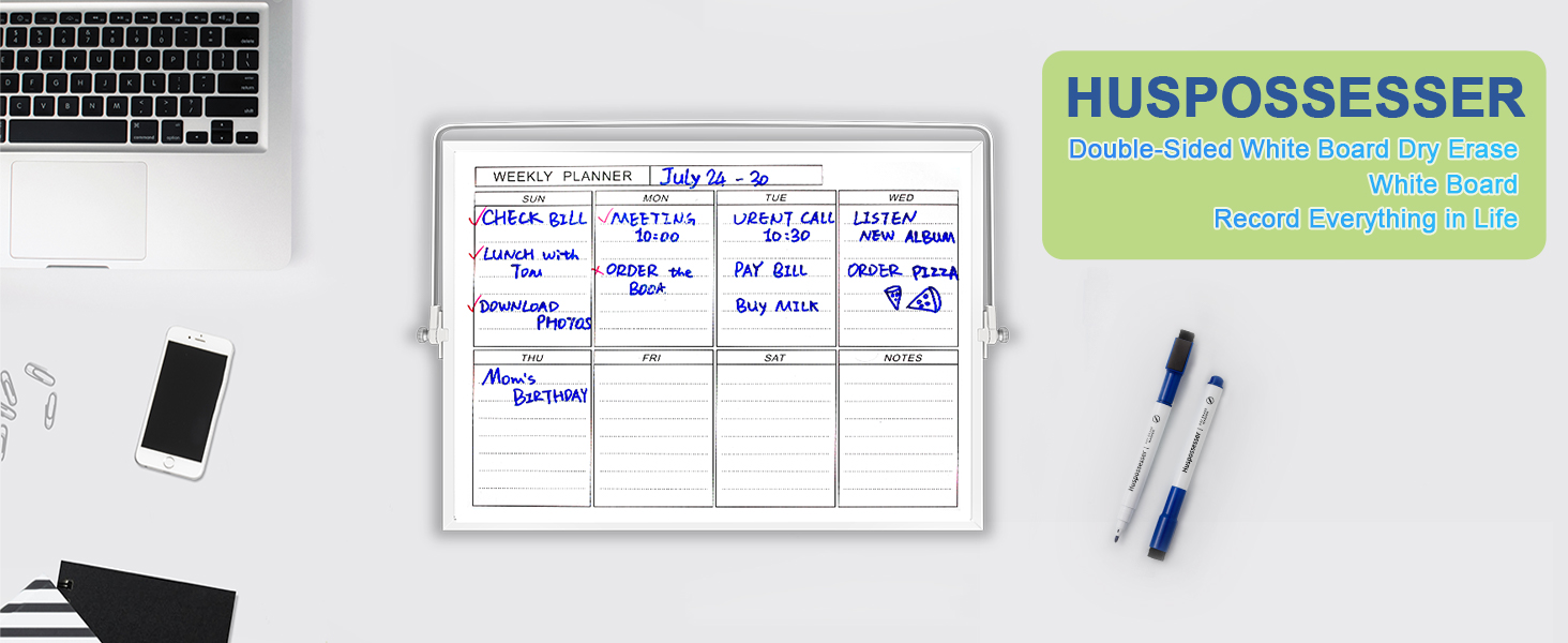 Amazon.com: Weekly Dry Erase Board, White Board Dry Erase 16"X12 ...