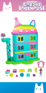 Amazon.com: Gabby's Dollhouse, Kitty Care Figure Set with Gabby, Baby Box, Baby Benny Box ...