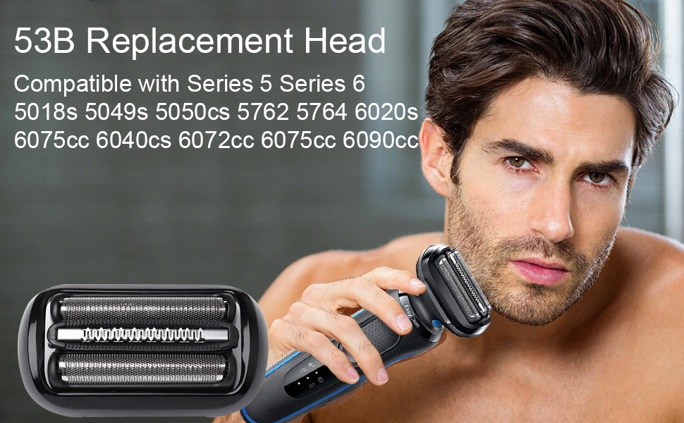 53B Scherkopf Kompatibel mit Braun Series 5 und 6, Elektrisch S5 S6 Ersatzkopf Folienkopf ...
