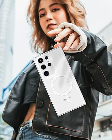 Amazon.com: RALEAVO for Samsung Galaxy S22 Ultra Case Compatible with MagSafe Clear Floral Cover ...