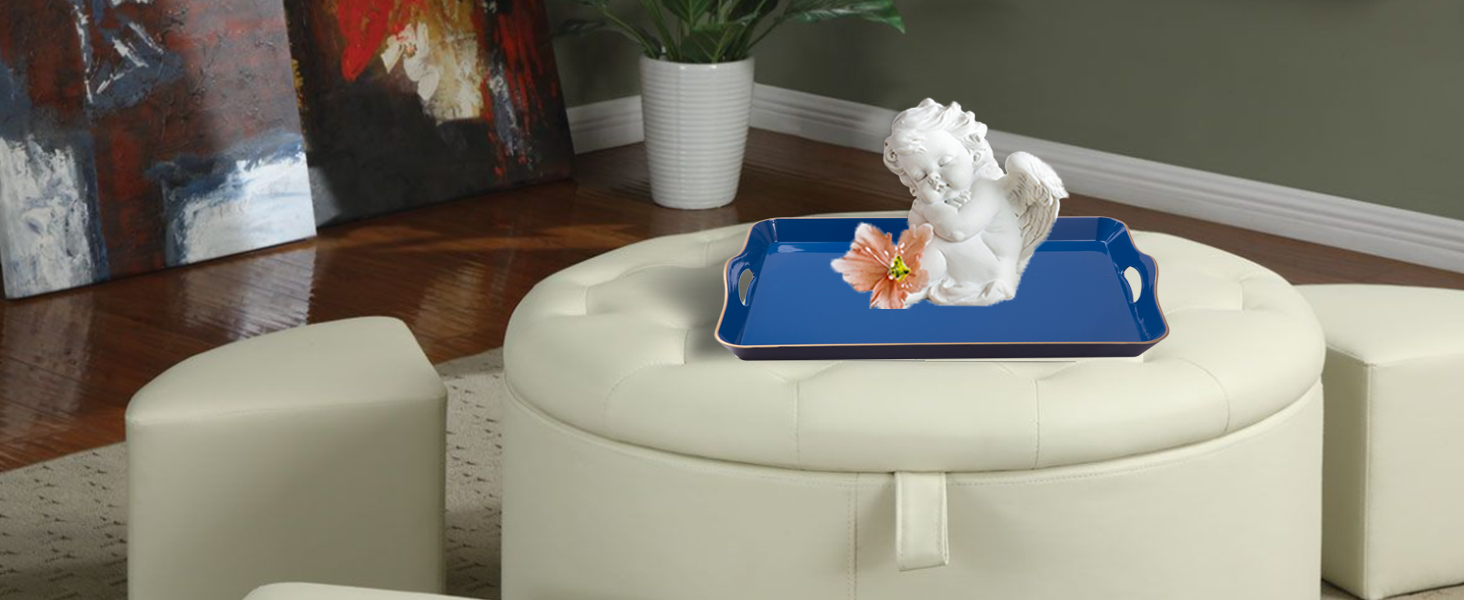 Amazon.com: MAONAME Melamine Serving Tray with Handles, Royal Blue ...