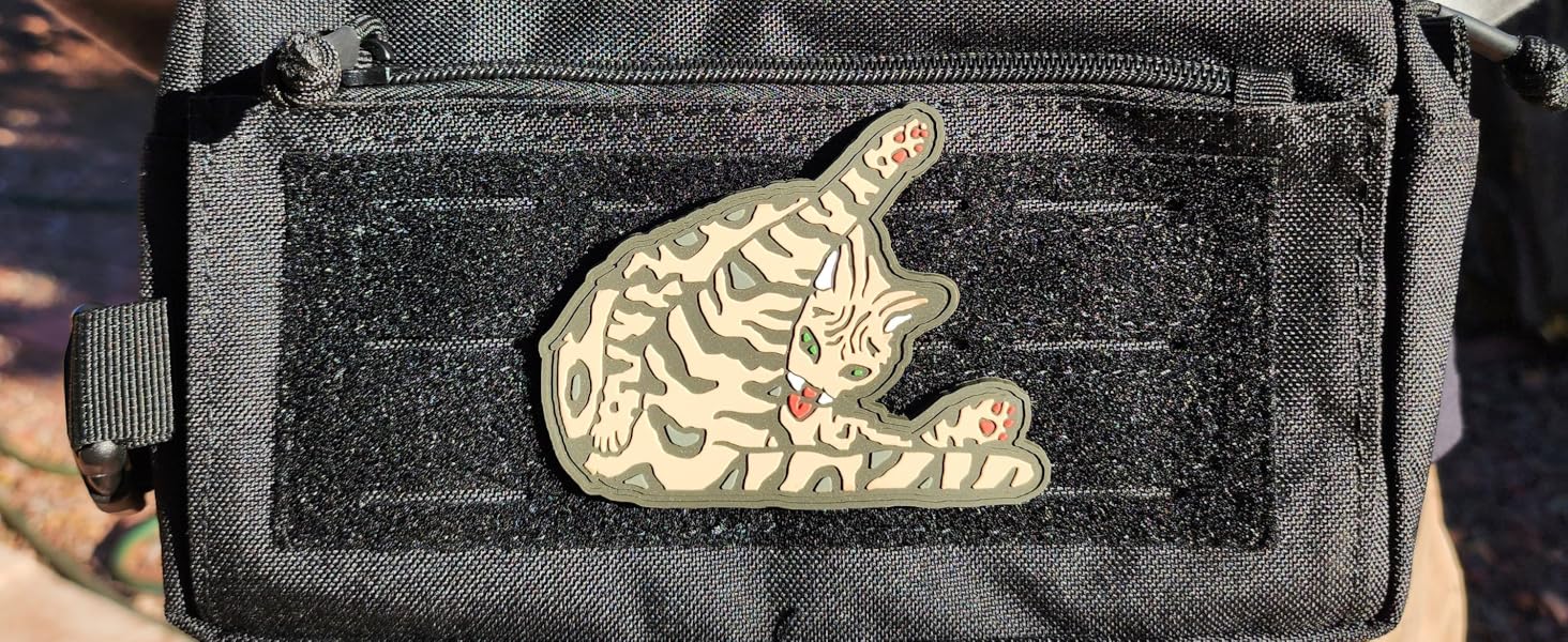 Amazon.com: Licking Cat Tactical Military Morale Hook and Loop Patch - Funny Tactical Patch for ...
