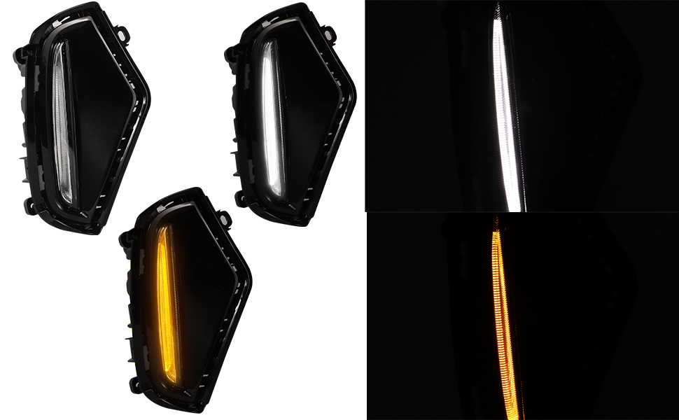 Amazon.com: Fog Lights Kit for Toyota RAV4 2019-2024 LED DRL Daytime Running Lights Amber Turn ...