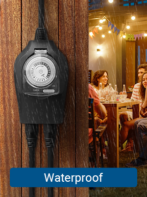 DEWENWILS Christmas Lights Timer Outdoor Waterproof, 24-Hour Plug in ...