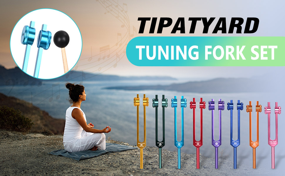 Amazon.com: Tipatyard Chakra Tuning Forks Set, 7 Chakra+1 Soul Purpose Weighted Tuning Forks for ...