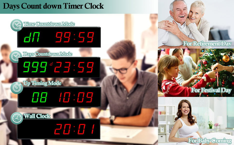 Amazon.com: Digital Days Countdown Timer Clock,Retirement Countdown Calendar up to 999 Days ...