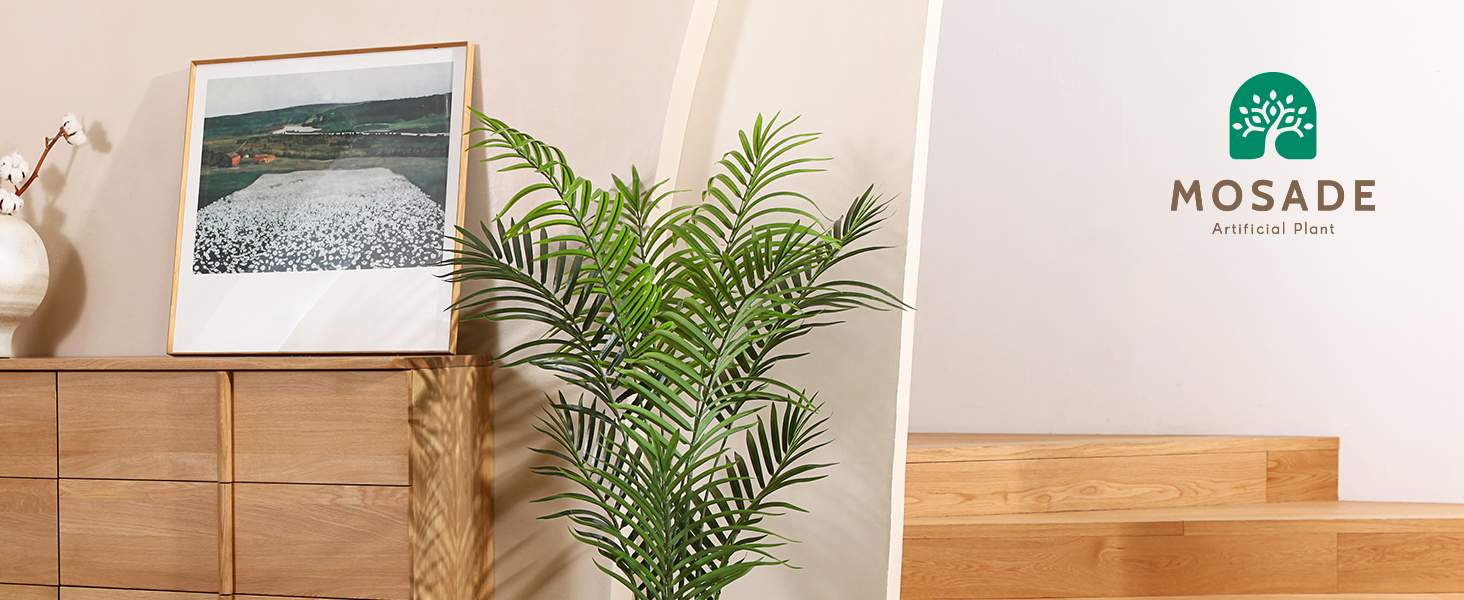 Amazon｜MOSADE フェイクグリーン アレカパーム 人工観葉植物 光触媒 「高さ120cm 幅80cm 奥行80cm」 ※鉢は取り外し不可 簡単保养 水やり不要 害虫駆除不要 室内 ...