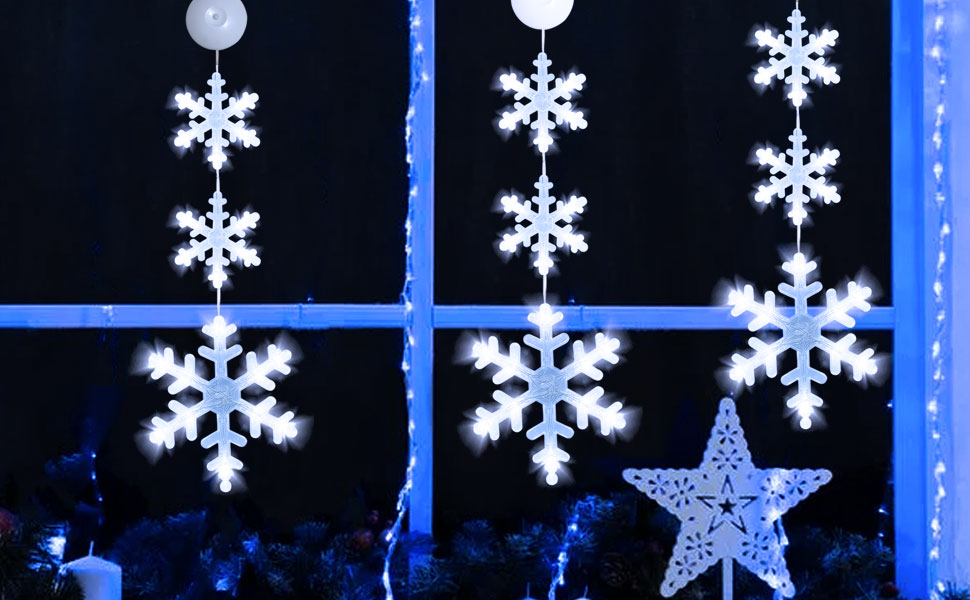 Amazon.com: YIRHYZC Christmas Window Lights,2pcs Snowflake Lights ...