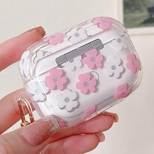 Amazon.com: MINSCOSE Compatible with AirPods Pro Clear Case,Cute Cartoon Flower Pattern Design ...