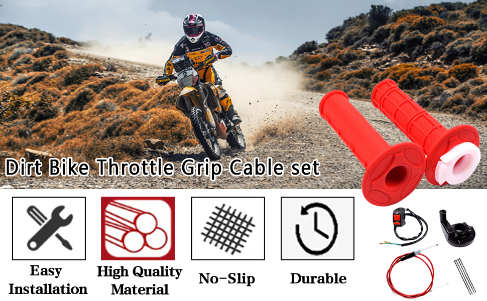 Amazon.com: Riyitauto 7/8" 22mm Twist Throttle Accelerator Soft Rubble Handle Grip Cable kit for ...