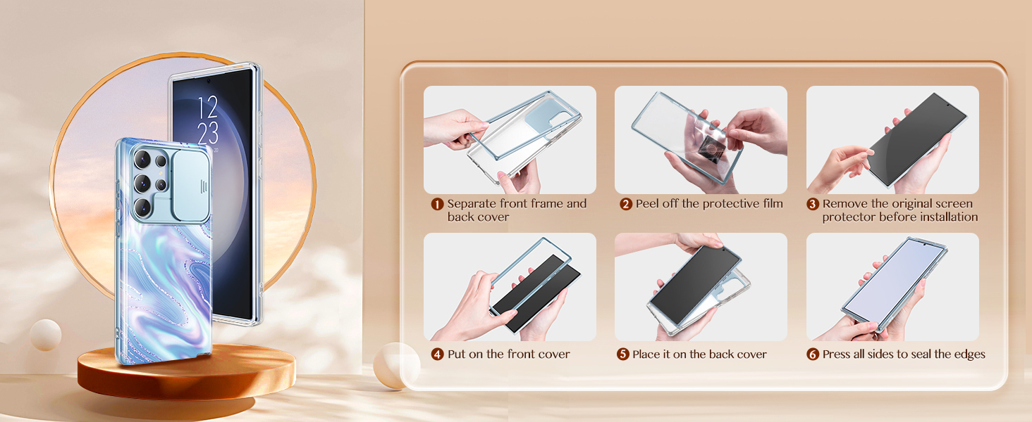 Amazon.com: GVIEWIN for Samsung Galaxy S23 Ultra Case with Slide Camera Cover, [Built-in Screen ...